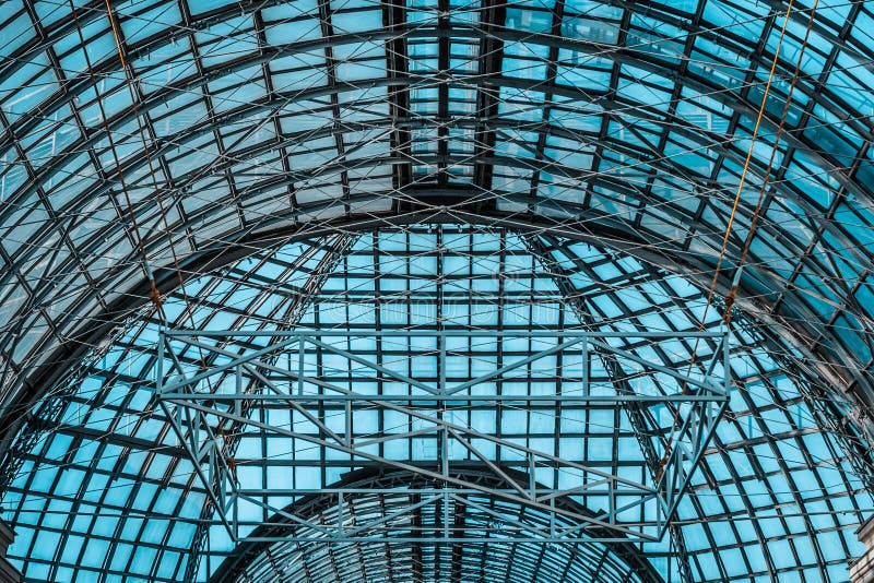 Metal and Glass Construction Horizontal Stock Photo - Image of black ...