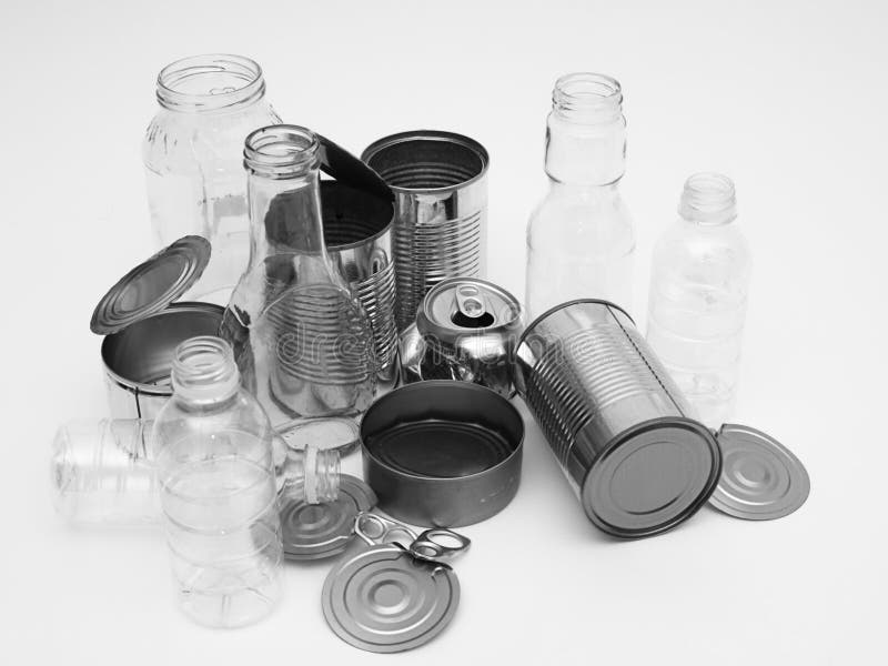 Metal, Glass, and Plastic Containers for Recycling Stock Photo - Image ... Metal, Glass, and Plastic Containers for Recycling Stock Photo - Image ...