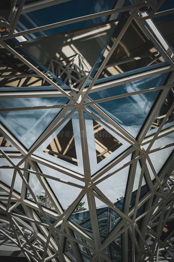 Metal and glass structure editorial stock image. Image of glass - 324525009