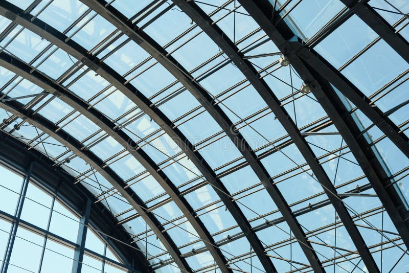 Metal and Glass Structures of the Clerestory Ceiling Stock Image ...