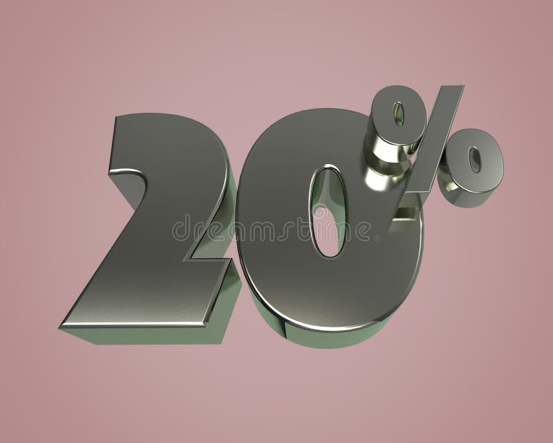 Metal Glossy 3D Model Numbers 20 for Banner Poster Billboard Discount ...