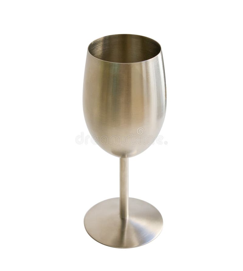 Metal Goblet for Wine Isolated on White Stock Image - Image of close ...