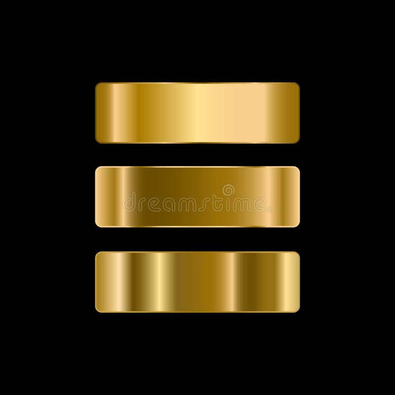 Metal Gold Gradient Color Swatches Vector Stock Vector - Illustration ...