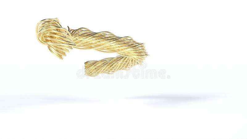 Metal Golden Knot Thread on White Bg 3d Stock Illustration ...