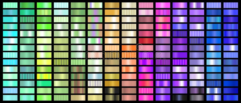 Metal Gradient Collection of Every Color Swatches Stock Vector ...