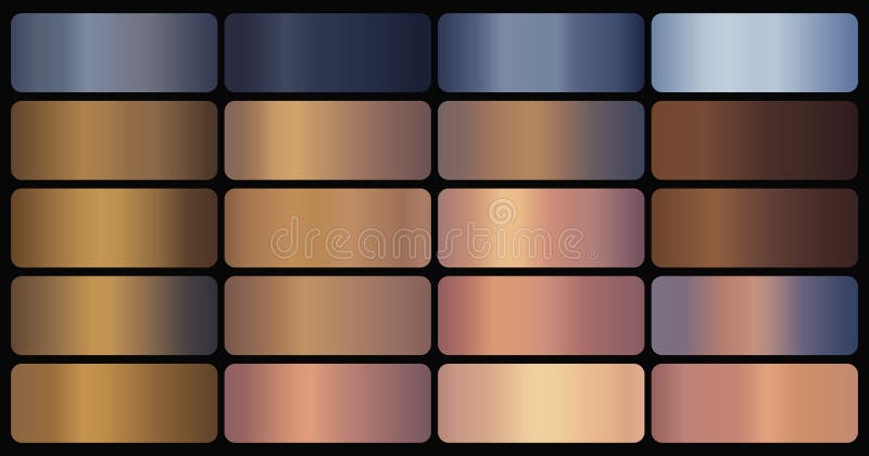 Metal gradient set stock illustration. Illustration of swatch - 372188102