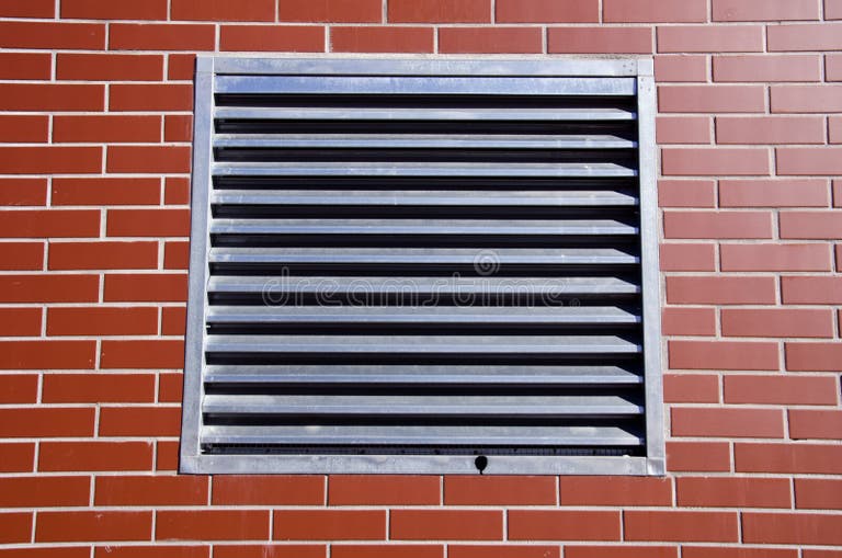 Metal grate on new wall stock photo. Image of detail - 39117696