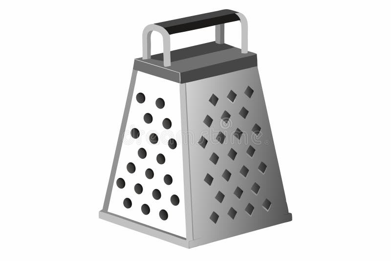 Metal Grater with Handle Isolated on White Background Stock Vector ...