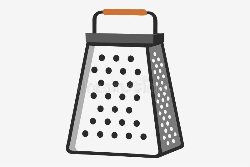 Metal Grater with Handle Isolated on White Background Stock Vector ...