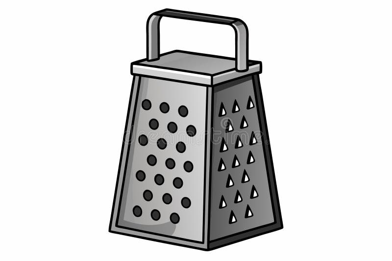 Metal Grater with Handle Isolated on White Background Stock Vector ...