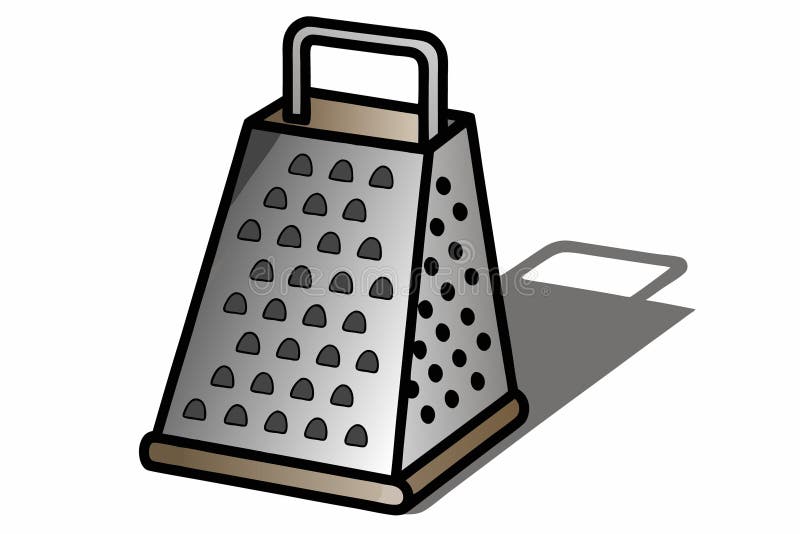 Metal Grater with Handle Isolated on White Background Stock Vector ...