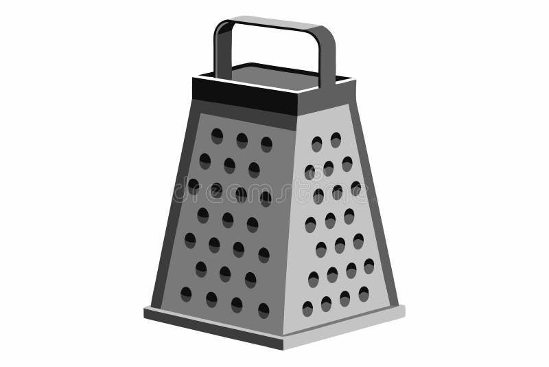 Metal Grater with Handle Isolated on White Background Stock Vector ...