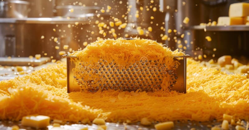 A Metal Grater Overflows with a Mound of Freshly Grated, Bright Orange ...