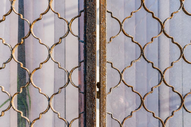 Metal Grating on a Closed Window Stock Photo - Image of decor ...