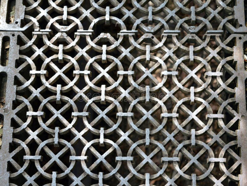 Patterned Grating Textures. Black Wire Ornate Metal Lattice on Matte ...