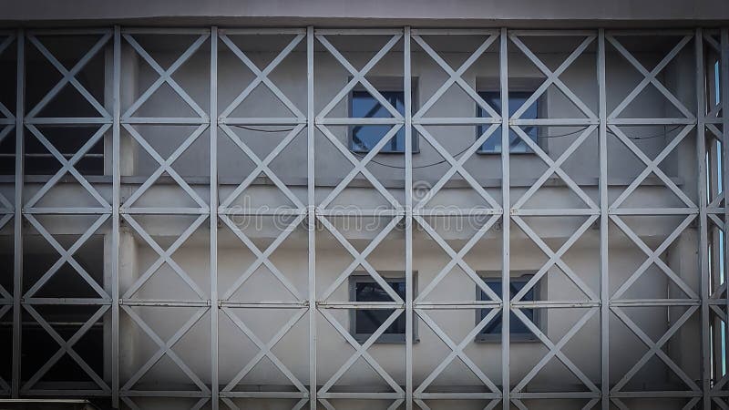 Metal Grating on the Wall of a Modern City Building Stock Image - Image ...