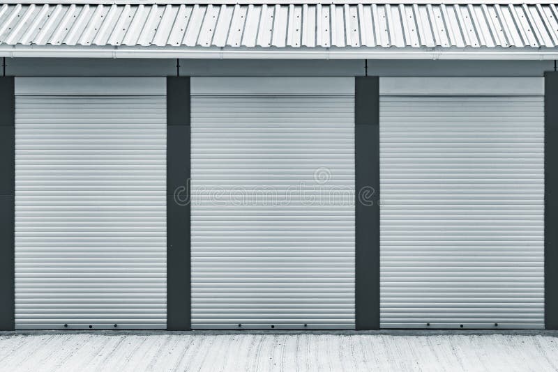 Metal gray gates. stock photo. Image of entrance, roller - 203056252