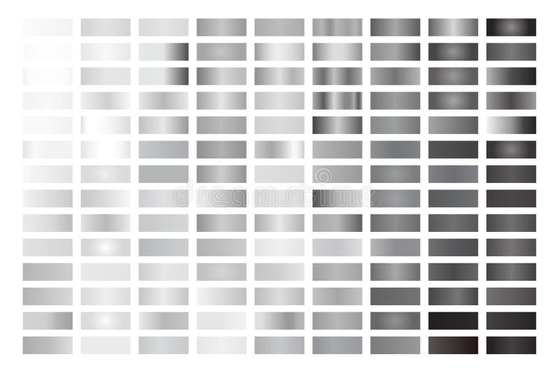 Metal Gray Gradient Collection of Color Swatches Stock Vector ...