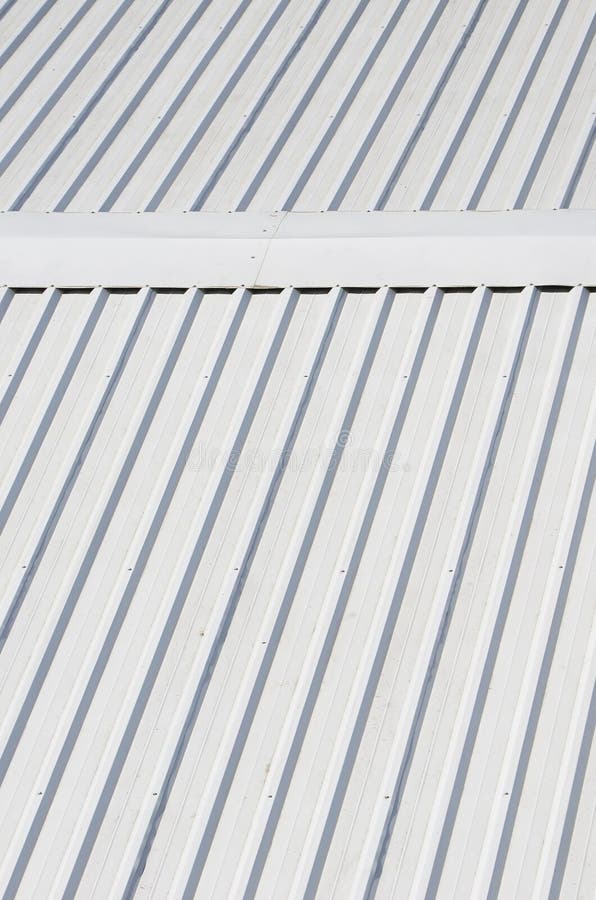 Metal Gray Roof With Rhythmic Parallel Relief Directions Stock Photo ...