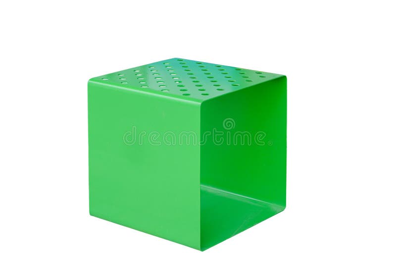 Metal Green Cube on a White Background. Green Cubes for Sitting on an ...