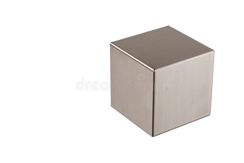 Metal Grey Cube on a White Background Stock Image - Image of business ...