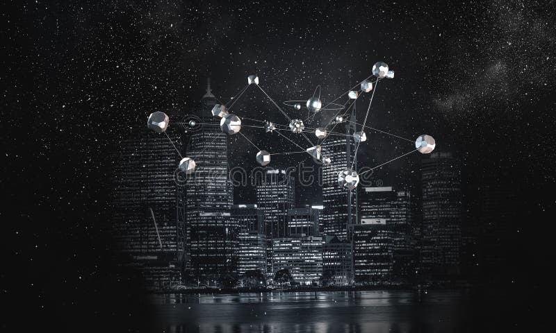 Wireless Interaction and Connection. Mixed Media Stock Image - Image of ...