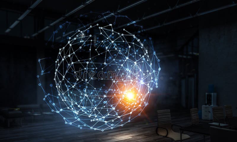 Wireless Interaction and Connection. Mixed Media Stock Illustration ...