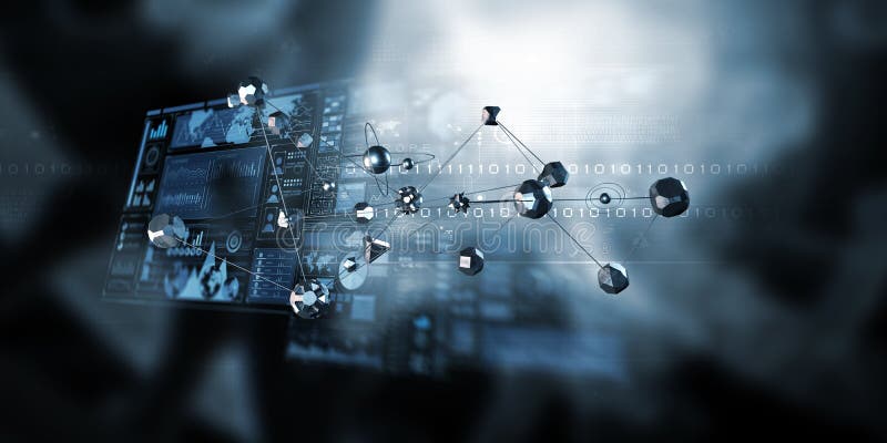 Wireless Interaction and Connection. Mixed Media Stock Illustration ...