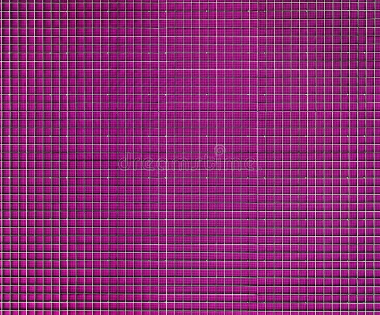 Metal Grid Creating Repeating Square Pattern on Purple Background Stock ...