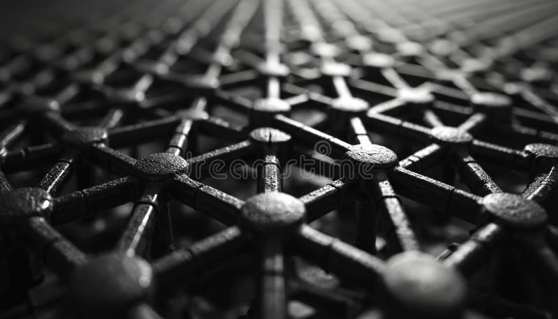 Metal Grid Structure Close-up. Abstract Black, White Industrial ...