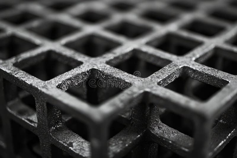 Metal Grid Structure Forming a Repetitive Pattern, Showcasing ...