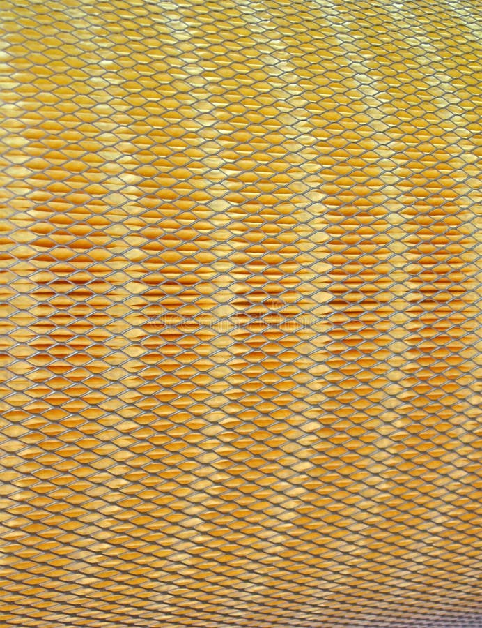 Metal Grid on Yellow Material Surface, Filter, Stock Photo - Image of ...