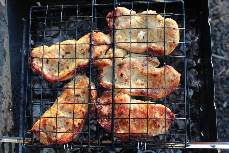 Metal Grill and Fresh Barbeque Stock Image - Image of provisions ...