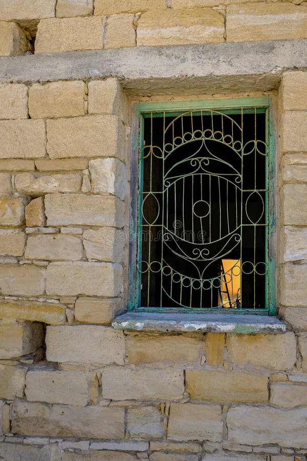 Metal Grill on an Window in an Old Building in Cyprus Stock Image ...