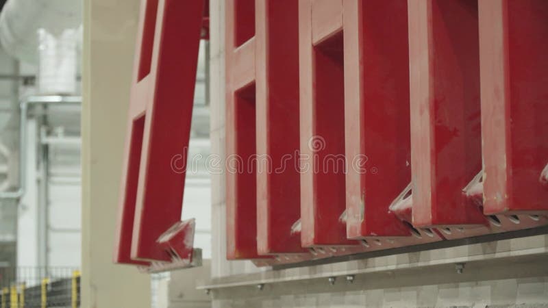 The Metal Grips of the Automatic Line Stock Video - Video of cargo ...