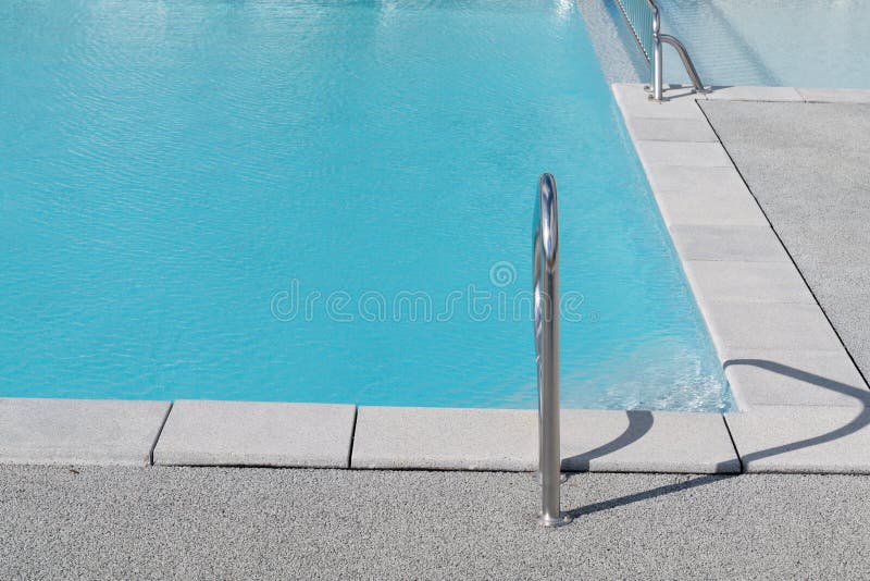 Metal Hand Railing of Swimming Pool Stock Image - Image of clean ...