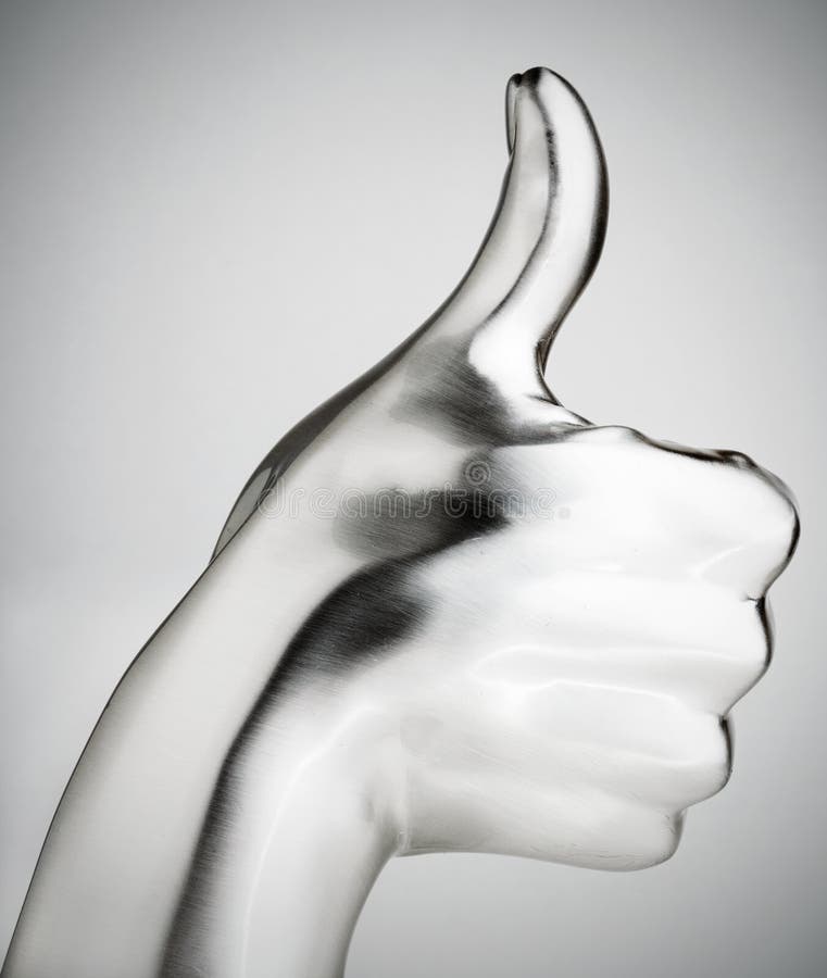 Metal Hand Showing Thumbs Up Stock Photo - Image of success, metal ...