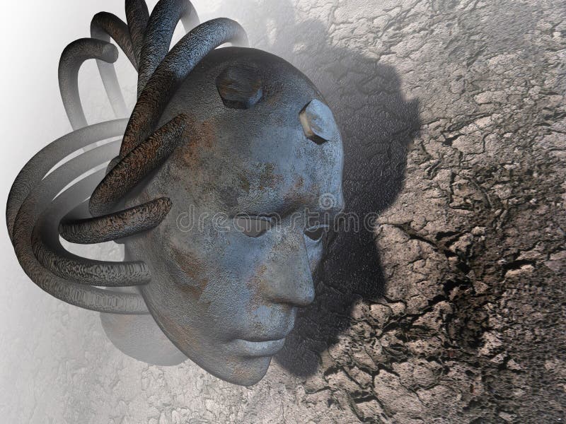 Metal head stock illustration. Illustration of rust, robot - 658719