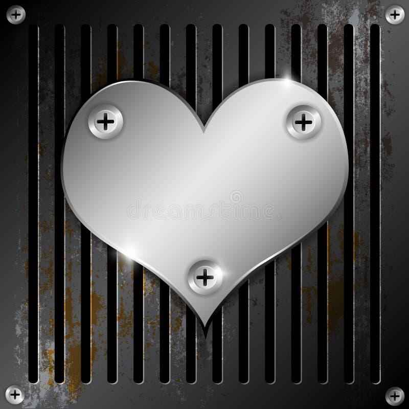 Metal heart stock vector. Illustration of design, pattern - 29106208