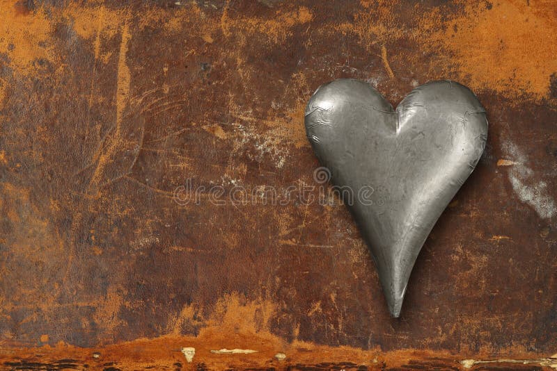 Metal Heart on Grunge Background Stock Photo - Image of steel ...