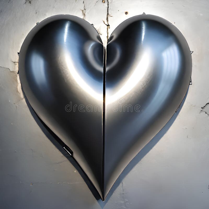 Metal Heart with a Metal Handle Stock Illustration - Illustration of ...