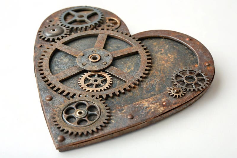 Metal Heart with Rusty Gears and Cogs Stock Illustration - Illustration ...