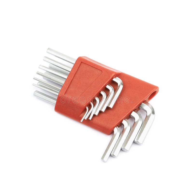 Metal hex key isolated stock photo. Image of concept - 109479124