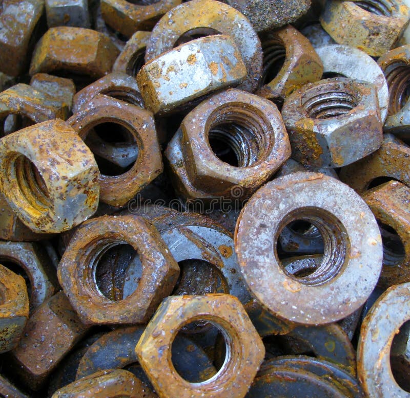 Metal hex nuts stock image. Image of mechanic, fastener - 79712411