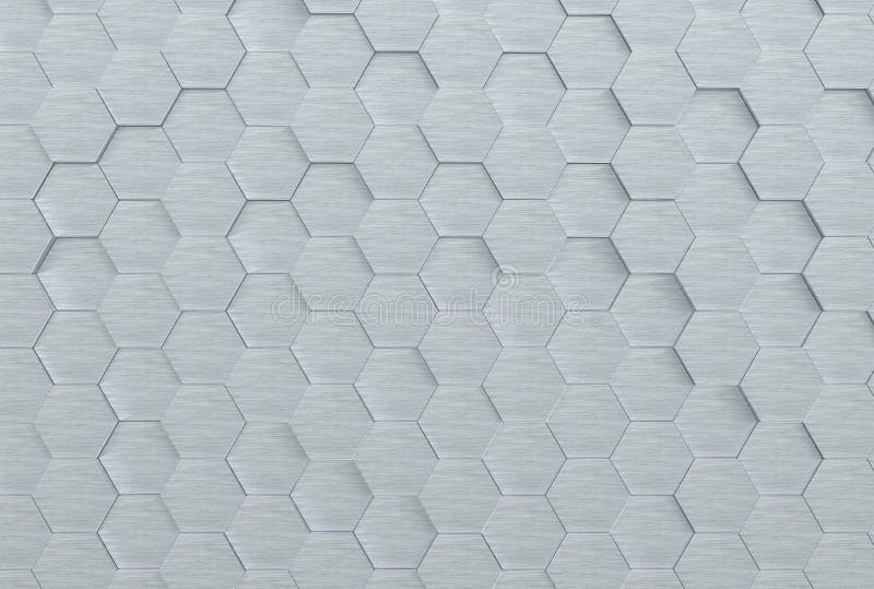 Metal Hexagon Background Texture. 3d Render Stock Illustration ...