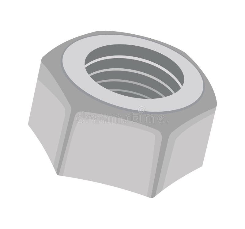 Metal Hexagon Nut. Vector Illustration. Stock Illustration ...