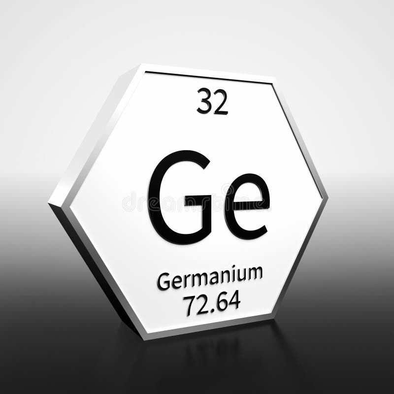 Periodic Table Element Germanium Rendered Black on White on White and ...