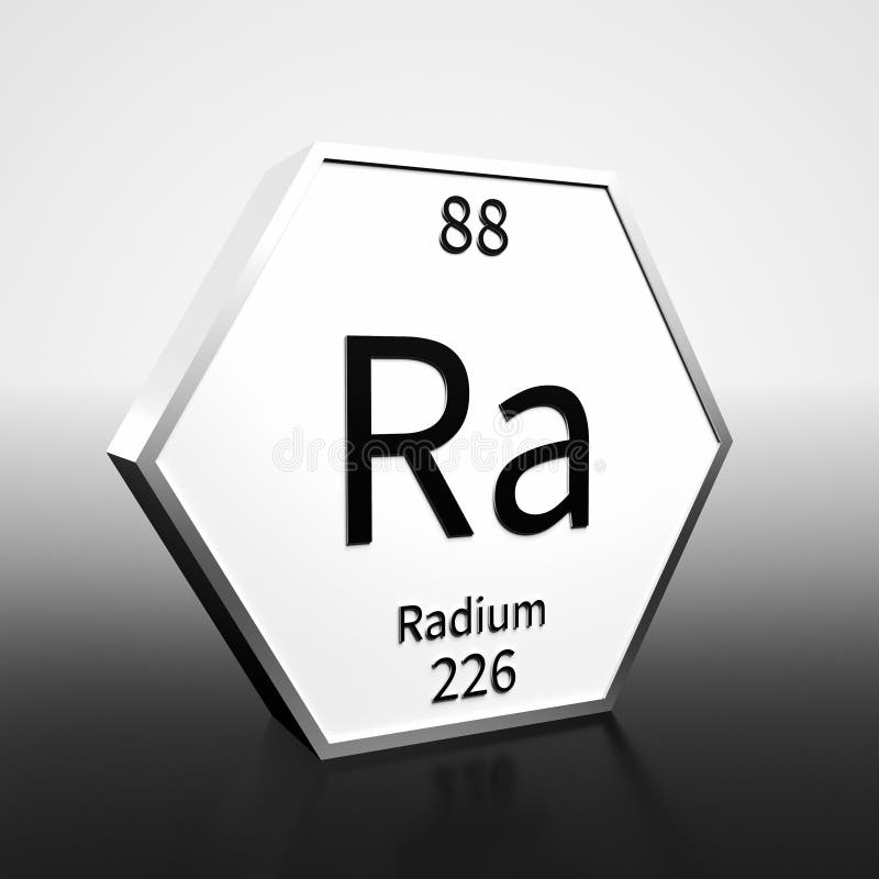 Periodic Table Element Radium Rendered Black on White on White and ...