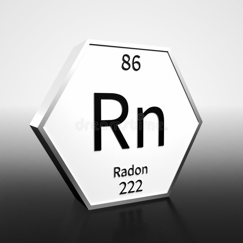 Periodic Table Element Radon Rendered Black on White on White and Black ...