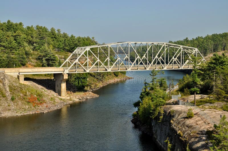 Metal highway bridge stock photo. Image of frame, trees - 16088878